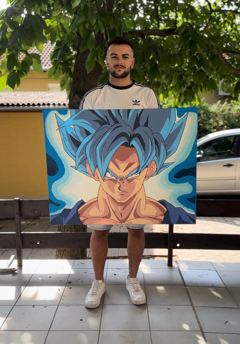 Goku Acrylic Painting 90x70cm Canvas - Etsy