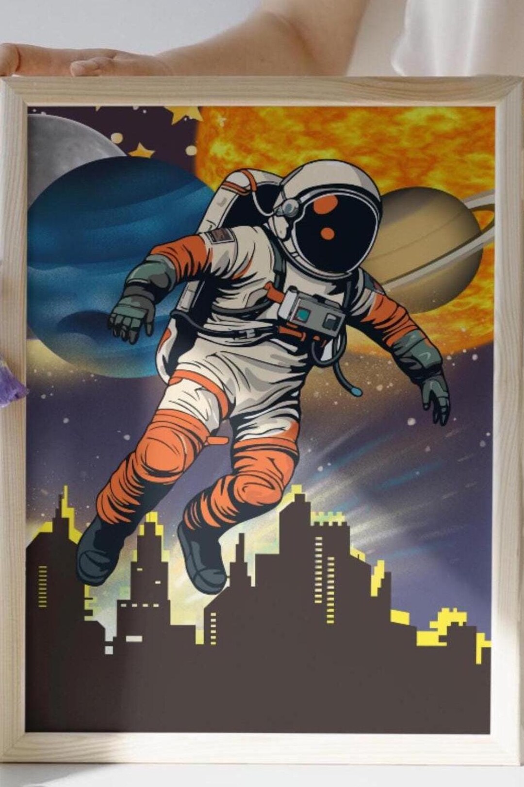 Astronaut in Space, Children Room Poster, Galaxy Art, Outer Space ...