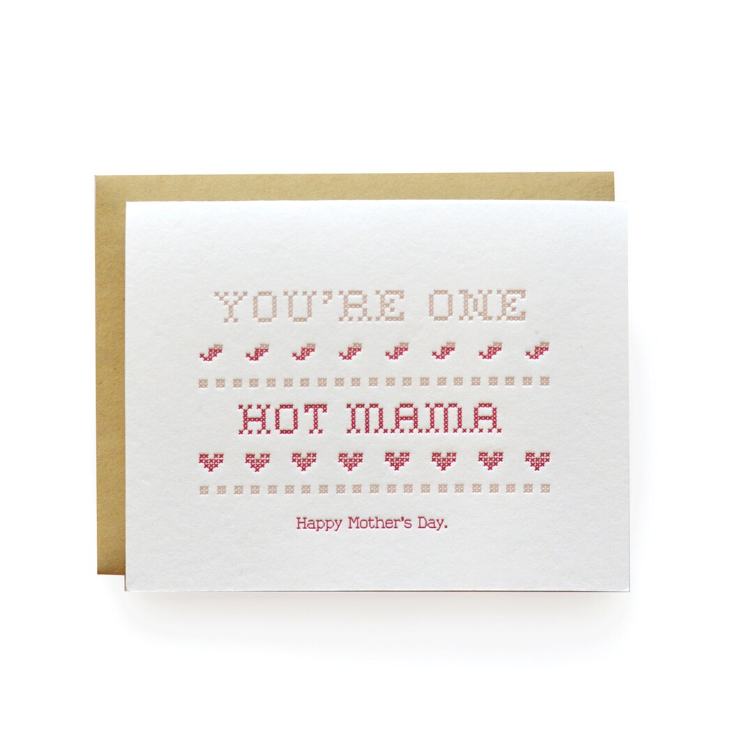 Hot Mama - Letterpress Card - Etsy