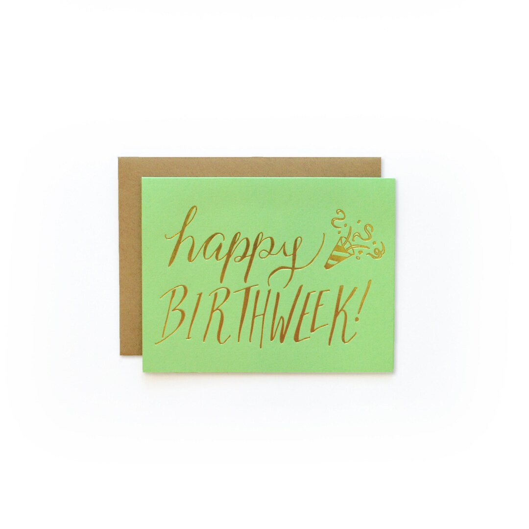 Birthweek (confetti) - Letterpress Card - Etsy