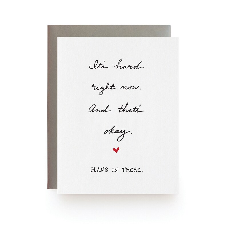 Hard Right Now - Letterpress Card - Etsy