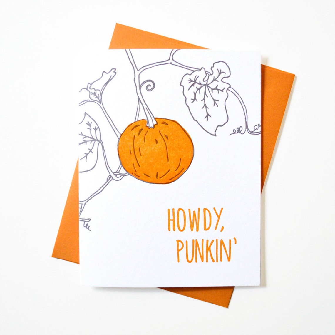 Howdy Punkin' Letterpress Card - Etsy