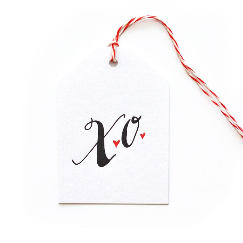X.O. - Single Letterpress Tag - Etsy