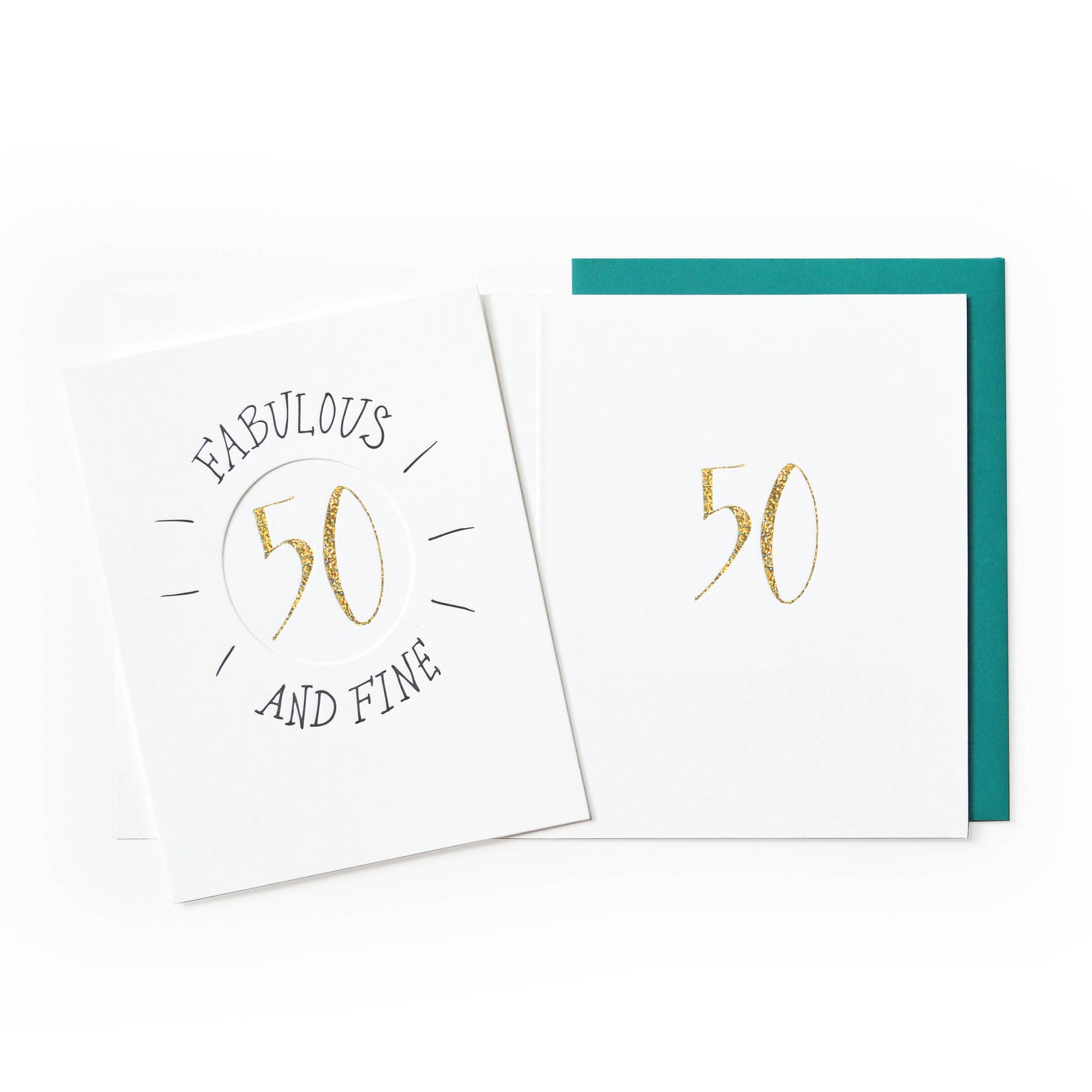 Fifty Letterpress Card - Etsy