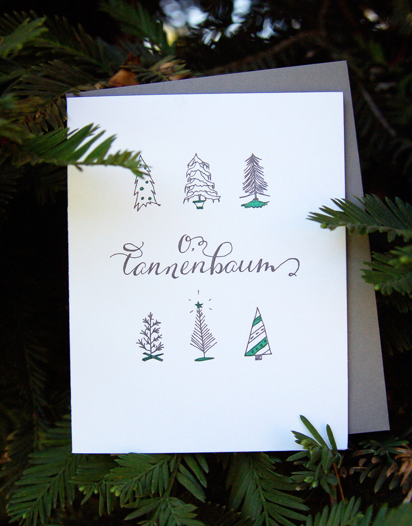 O Tannenbaum Letterpress Holiday Cards Set of 6 - Etsy