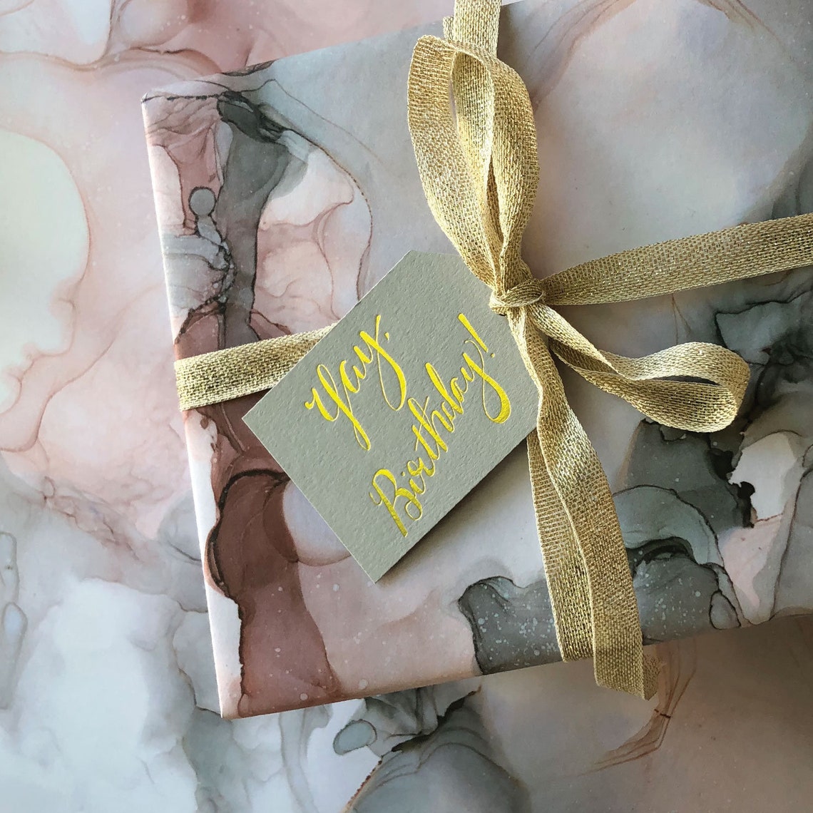 Pink Grey Gift Wrap - 3 Single Sheets - Etsy