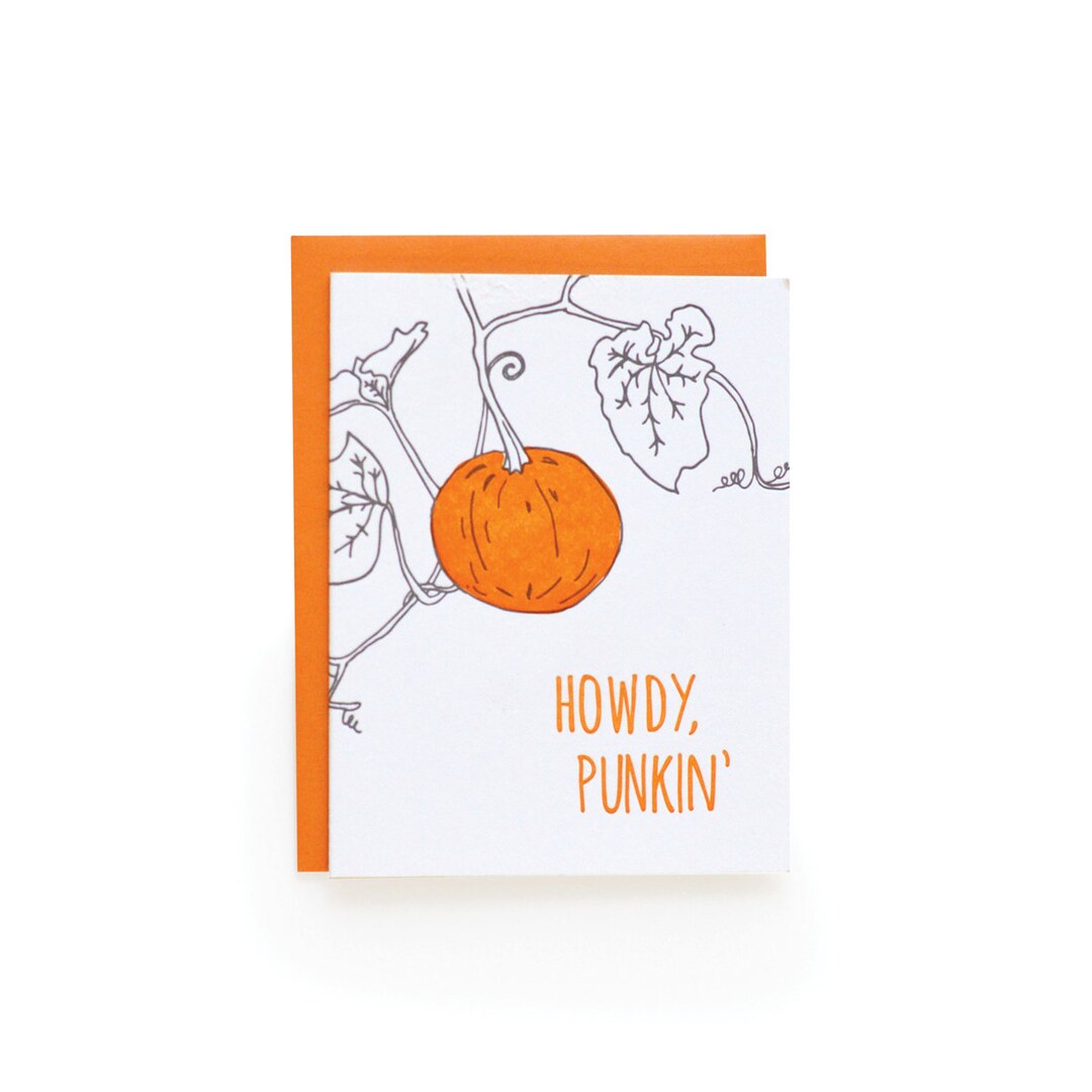 Howdy Punkin' - Letterpress Card - Etsy