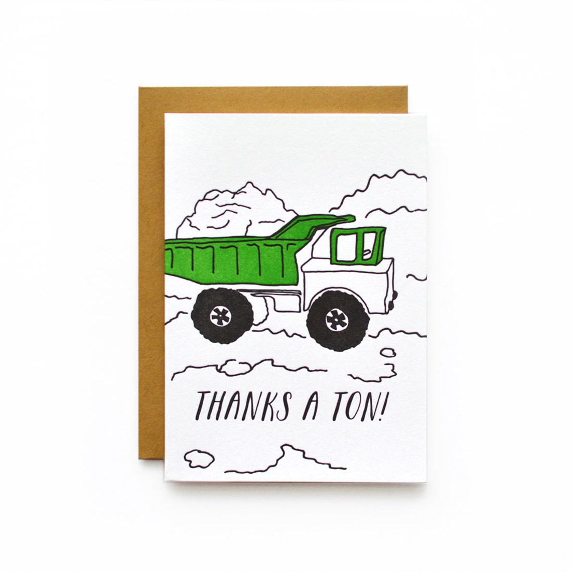 Thanks a Ton - Letterpress Card - Etsy
