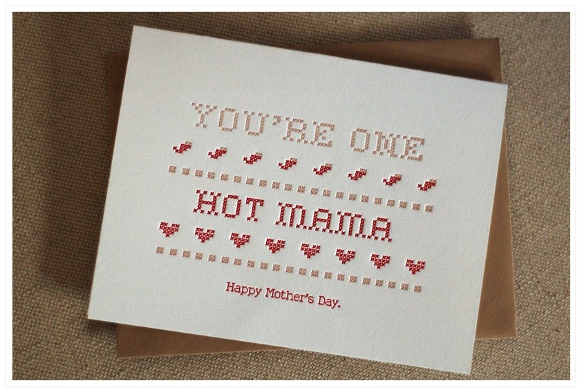 Hot Mama Letterpress Card - Etsy