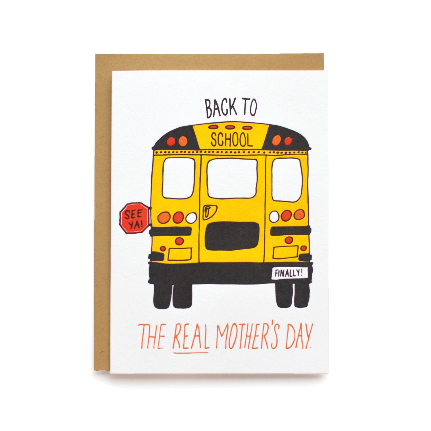 Back to School, the Real Mother's Day - Letterpress Card - Etsy