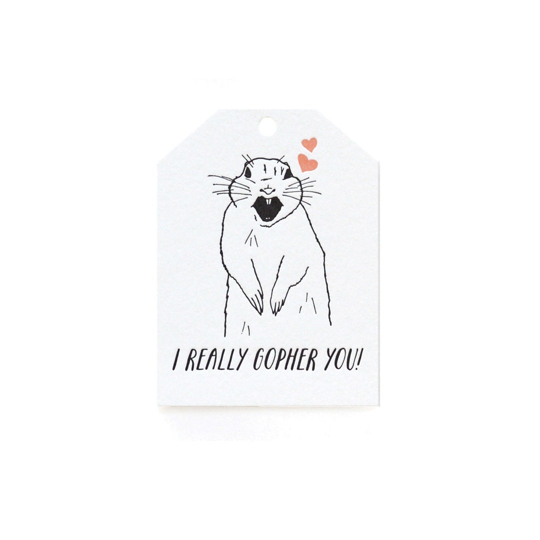 Gift Tag / Valentines - Gopher You - Etsy