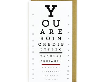 Graduation Eye Chart Card.paper Goods.eye Chart.eye - Etsy