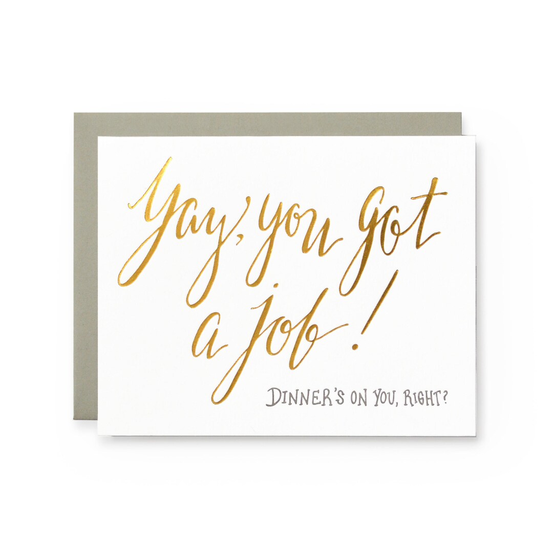 Yay Job Letterpress Card - Etsy