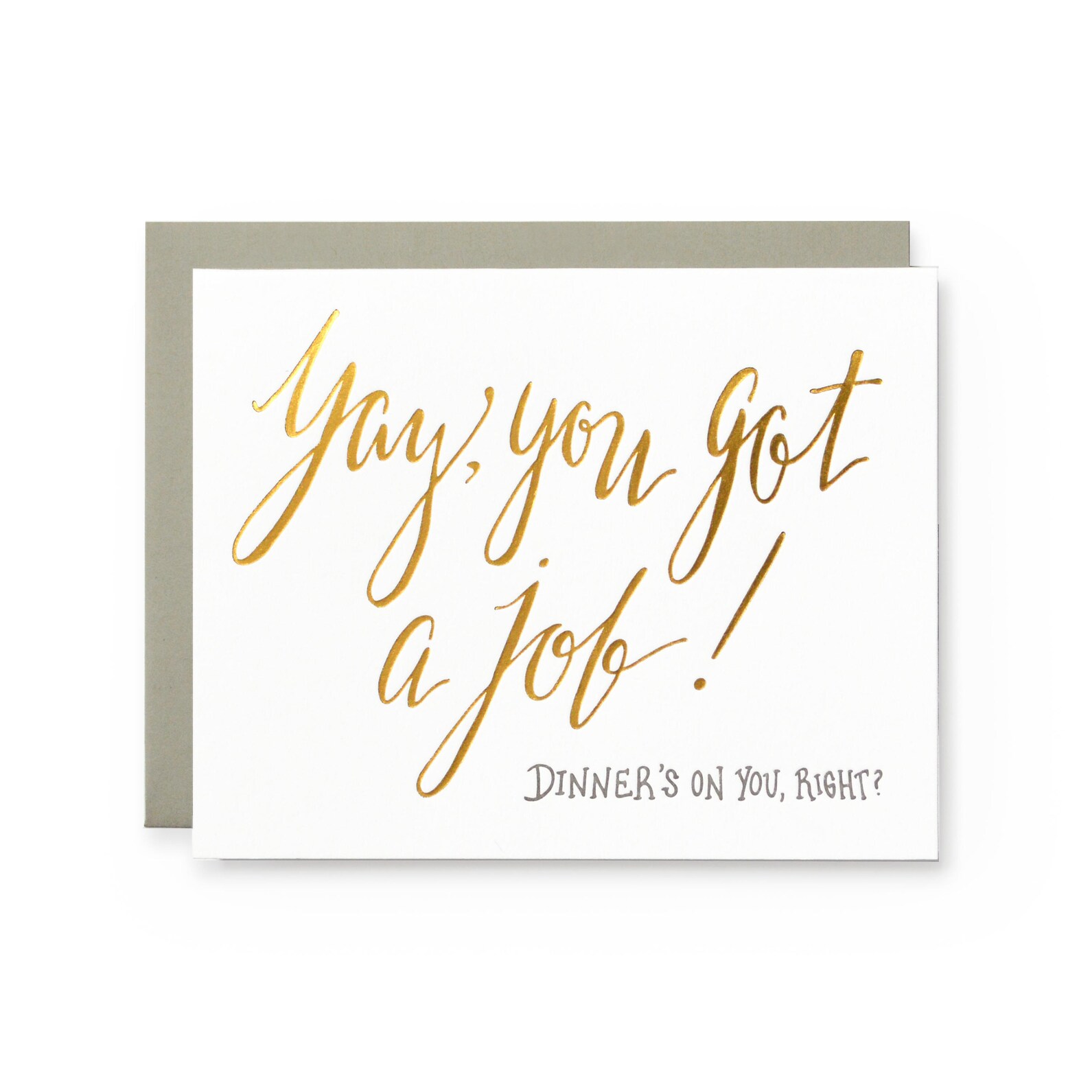 Yay Job Letterpress Card - Etsy