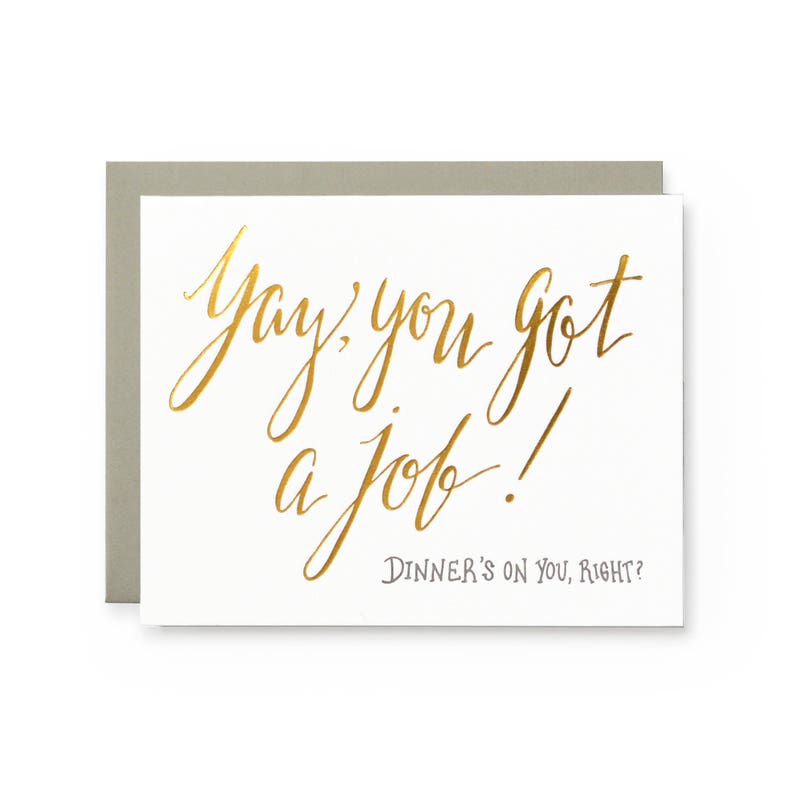 Yay Job Letterpress Card - Etsy