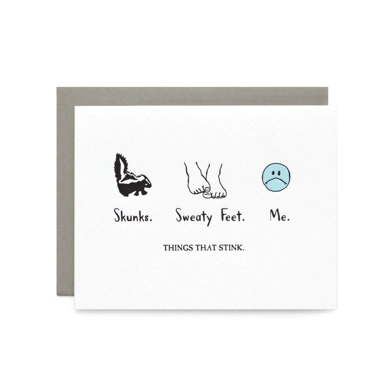 I Stink Letterpress Card - Etsy
