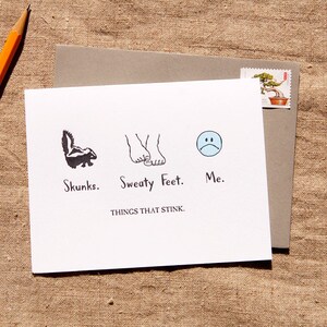 I Stink- Letterpress Card - Etsy