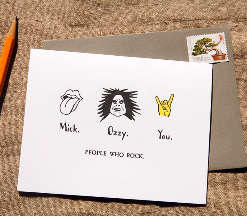 You Rock Letterpress Card - Etsy