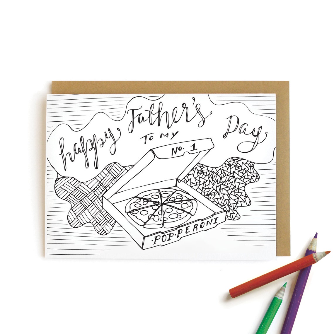 Pizza Dad Letterpress Card - Etsy