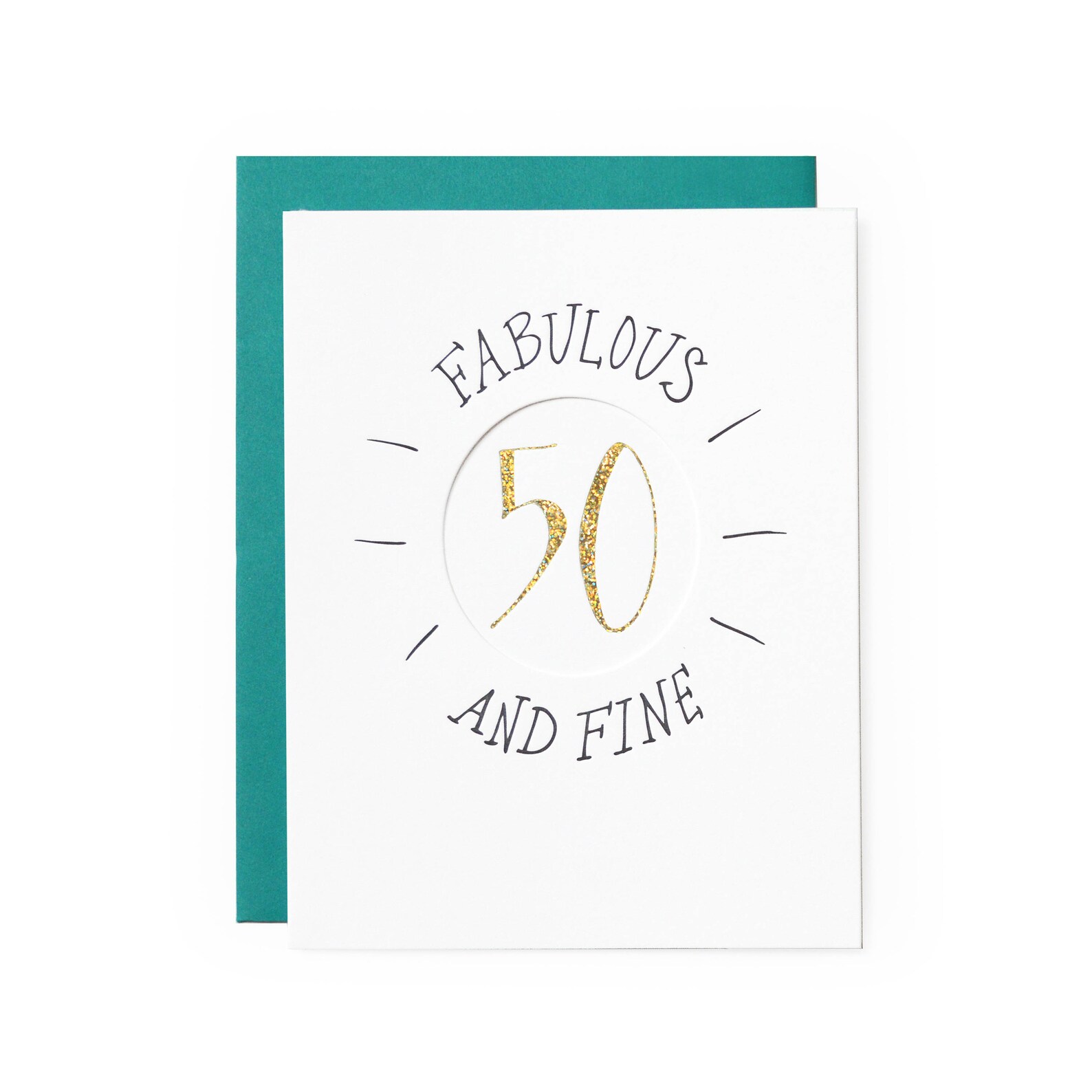 Fifty - Letterpress Card - Etsy