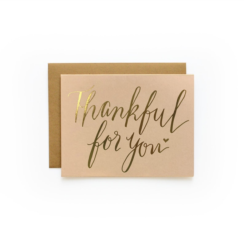 Thankful for You - Letterpress Card - Etsy