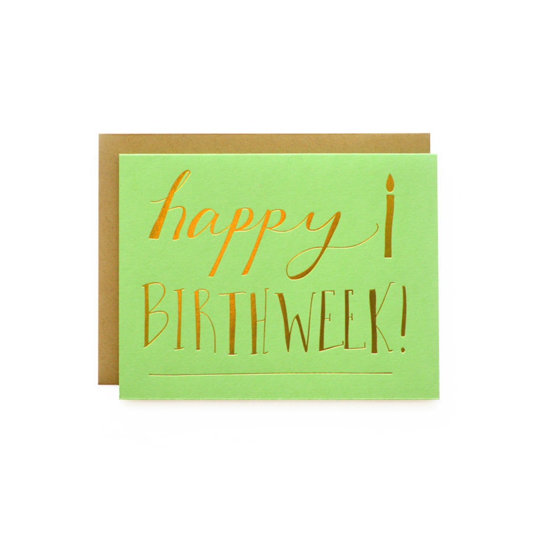 Birthweek (candle) - Letterpress Card - Etsy