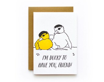 Dig You Friend Letterpress Card | Etsy