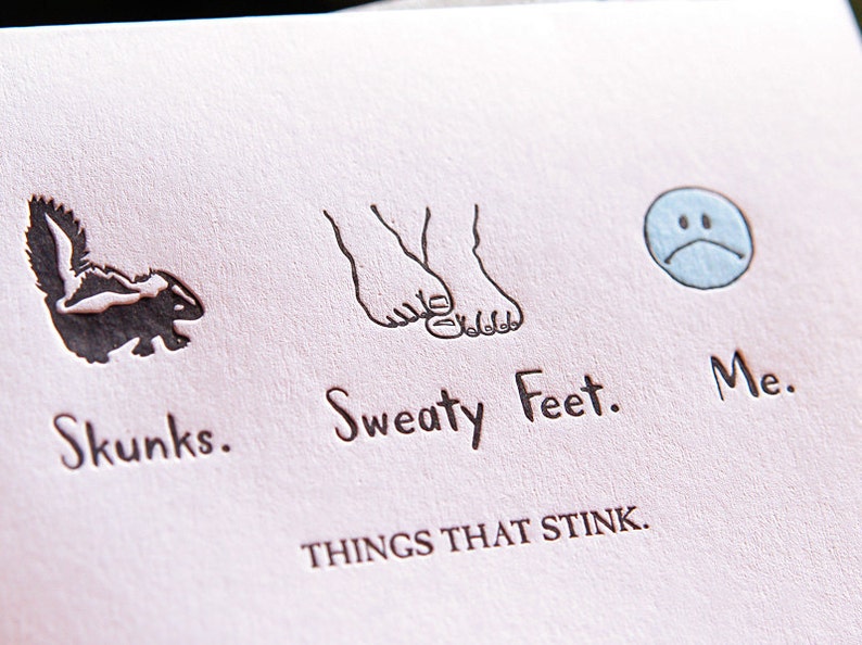 I Stink Letterpress Card - Etsy