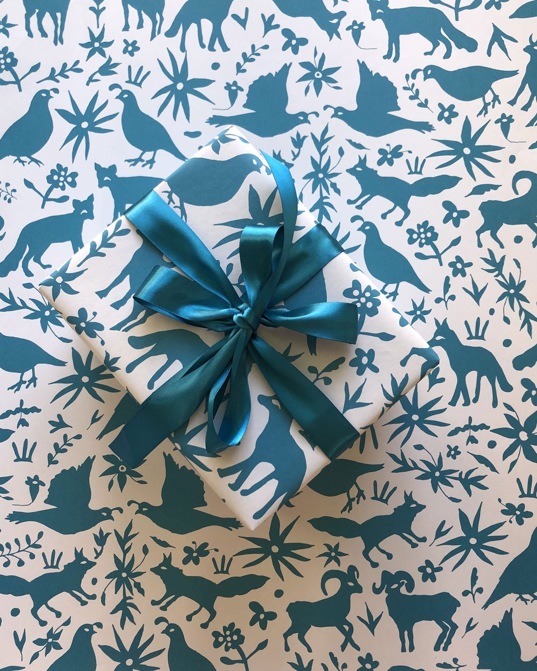 Otomi Blue Gift Wrap - 3 Single Sheets - Etsy