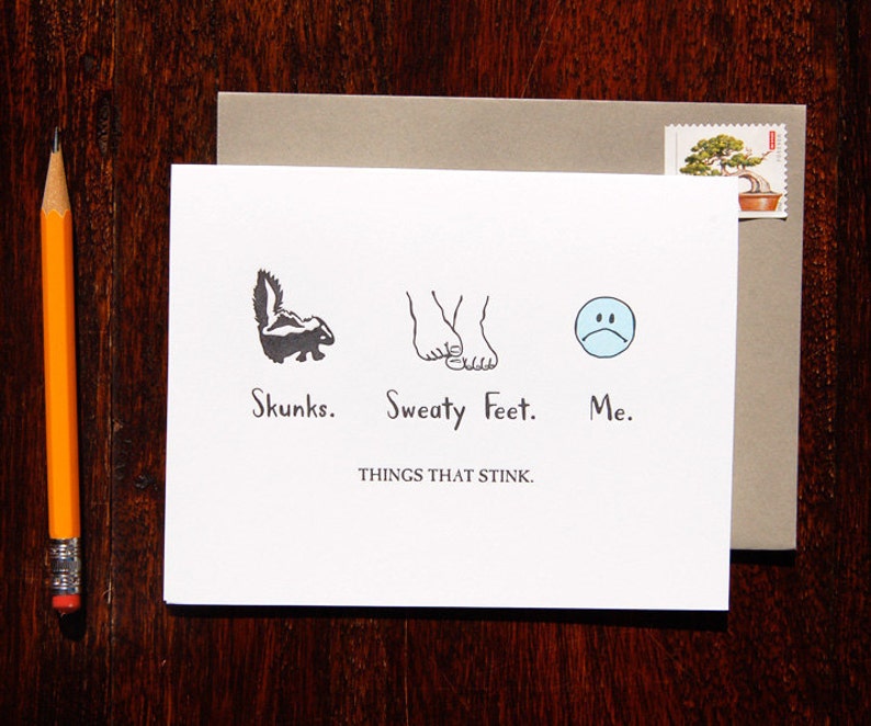I Stink Letterpress Card - Etsy