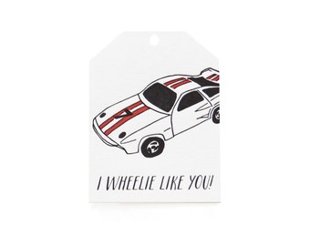 Wheelie Valentine's Day Gift Tags Car Valentines Race Car Valentine ...