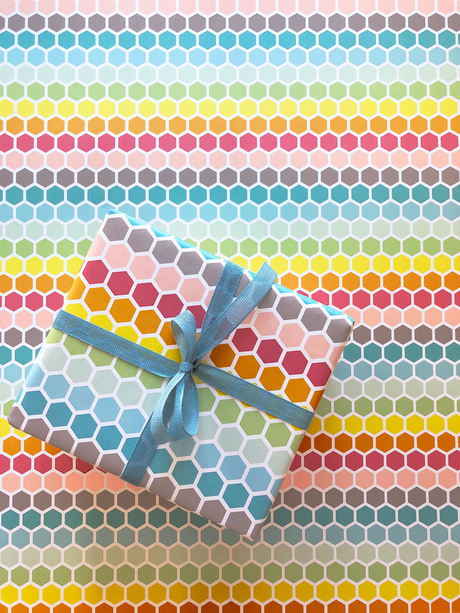 Happy Hex Gift Wrap 3 Single Sheets - Etsy