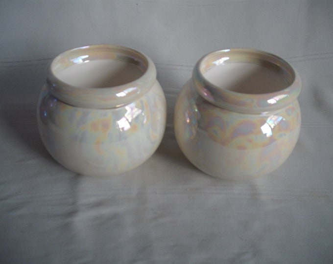 Set of 2 Extra Small Ceramic African Violet Pot Planters / Mother of ...