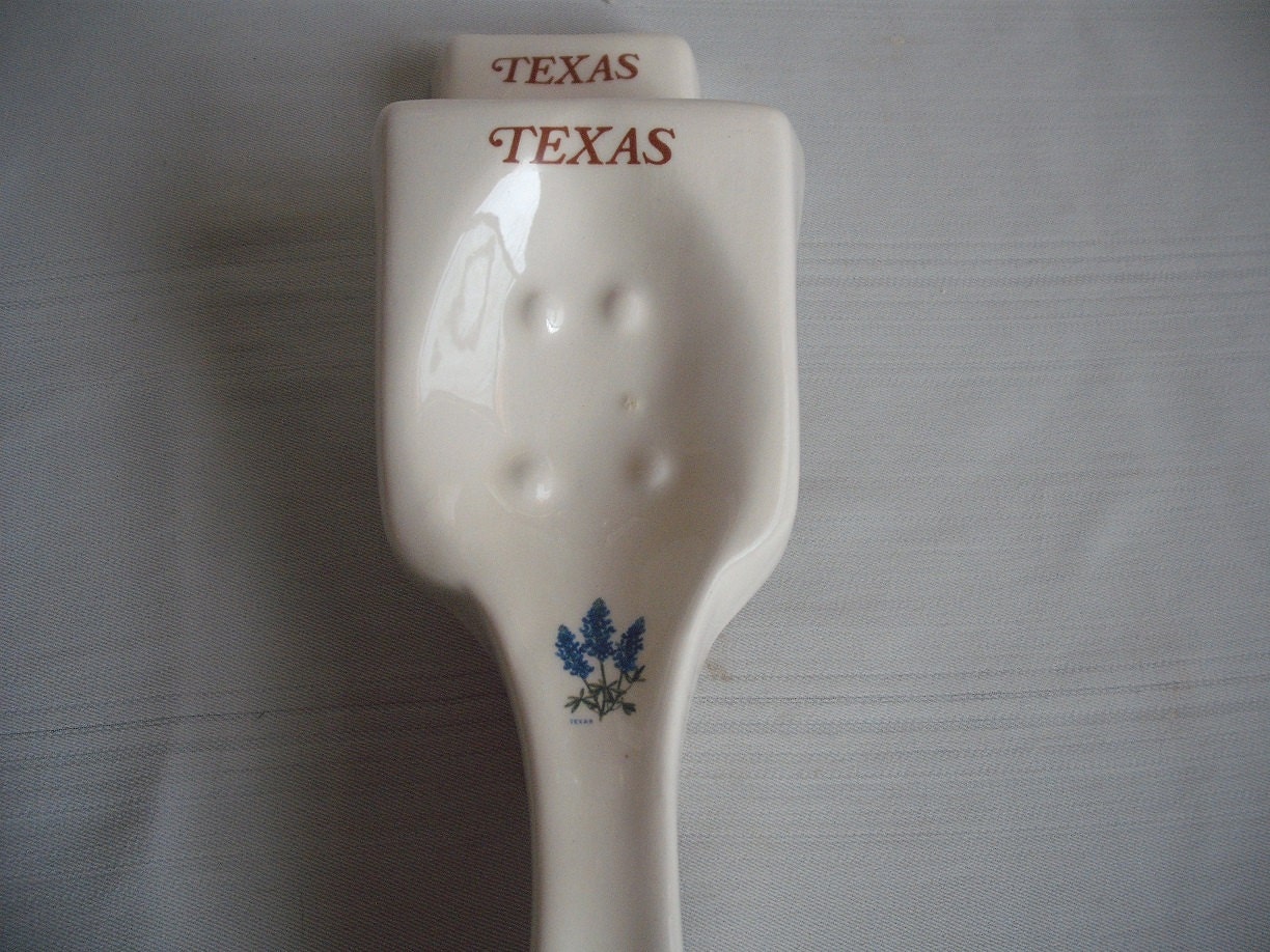 Set of 2 Spoon Rests / With Bluebonnets - Etsy