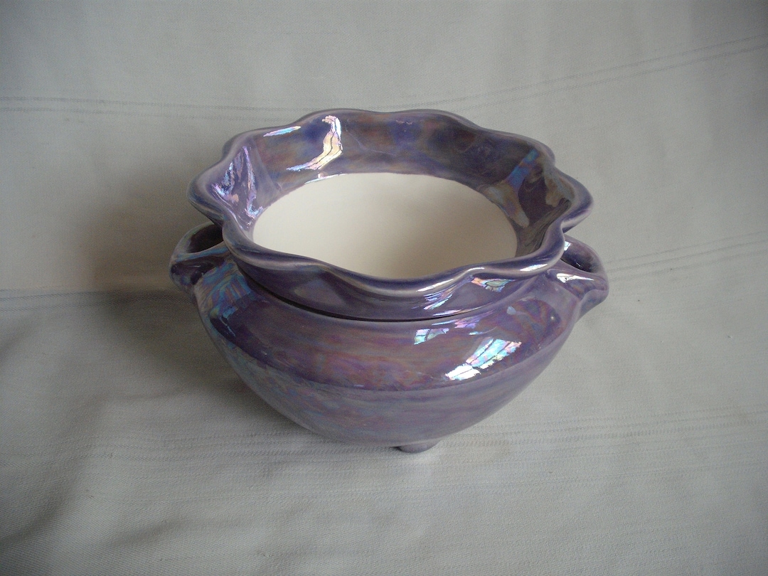 Ceramic African Violet Pot/planter / (mother of Pearl) - Etsy