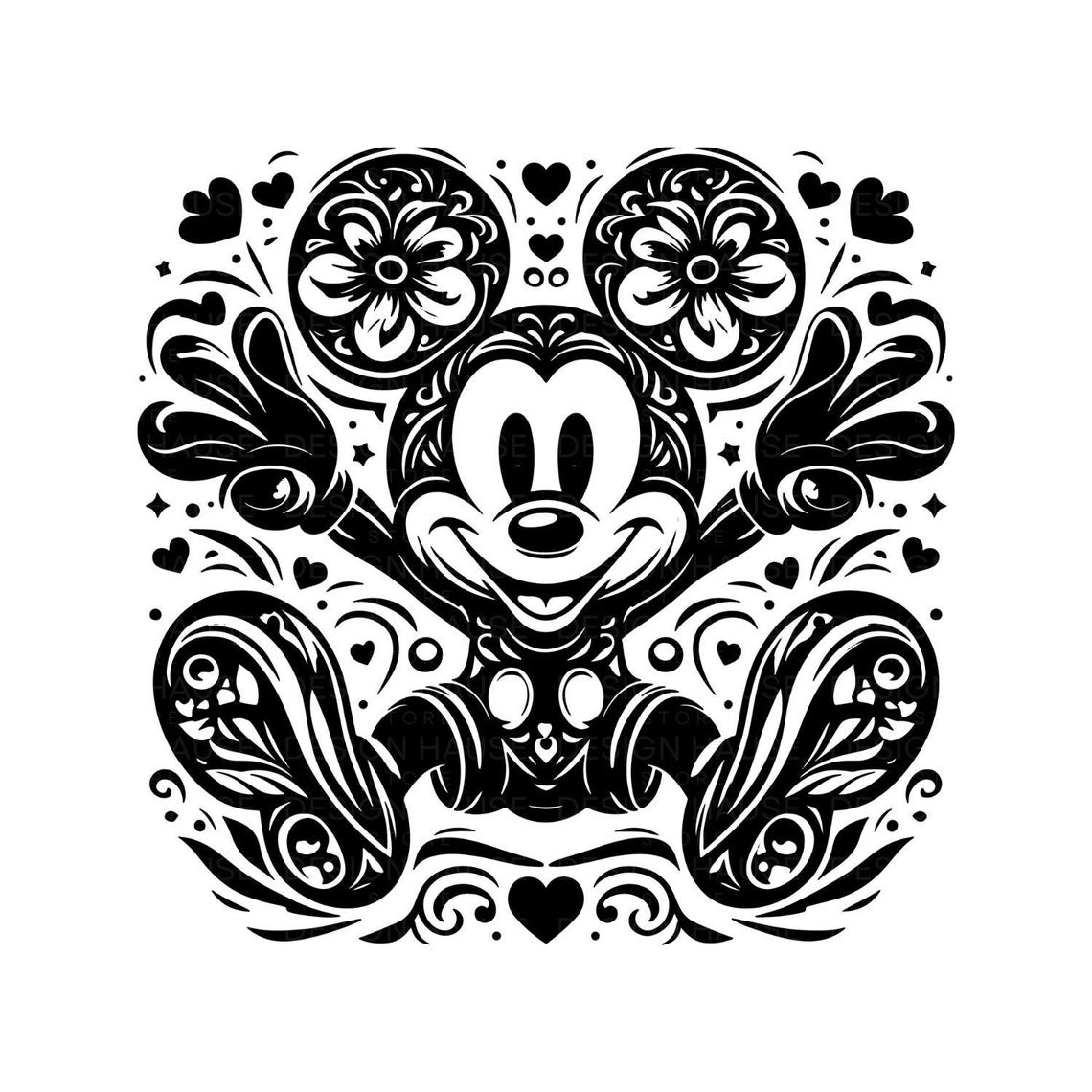 Floral Mickey Mandala SVG, Enchanted Svg, Mickey Svg, Silhouette Cut ...