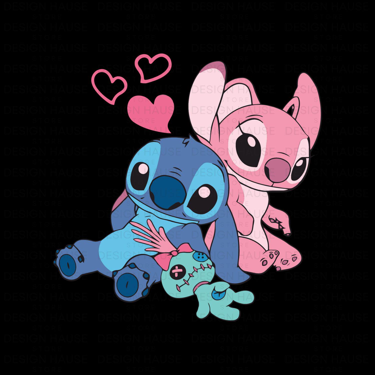 Stitch and Angel SVG, Stitch Svg, Stitch Couple Svg, Png, Stitch Love ...