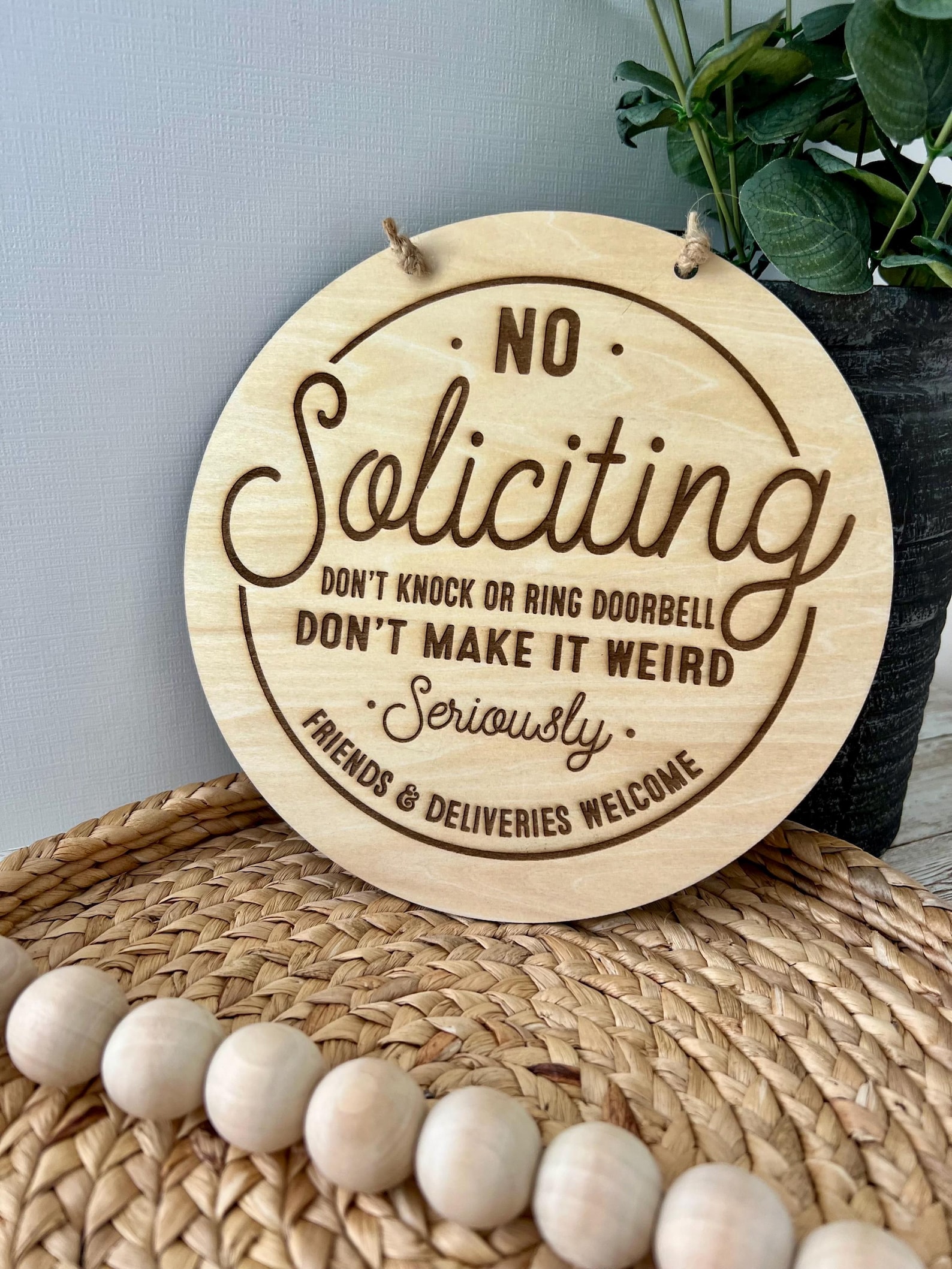 No Soliciting Wooden Door Sign, Funny No Soliciting Sign, Don’t Make It ...