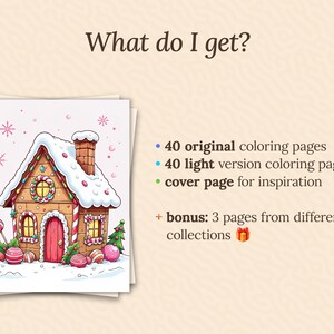40 Gingerbread House: Coloring Book, Cute Christmas Coloring Pages ...