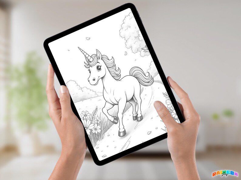50 Magical Unicorns: Coloring Book, Fantasy Coloring Pages, Printable ...