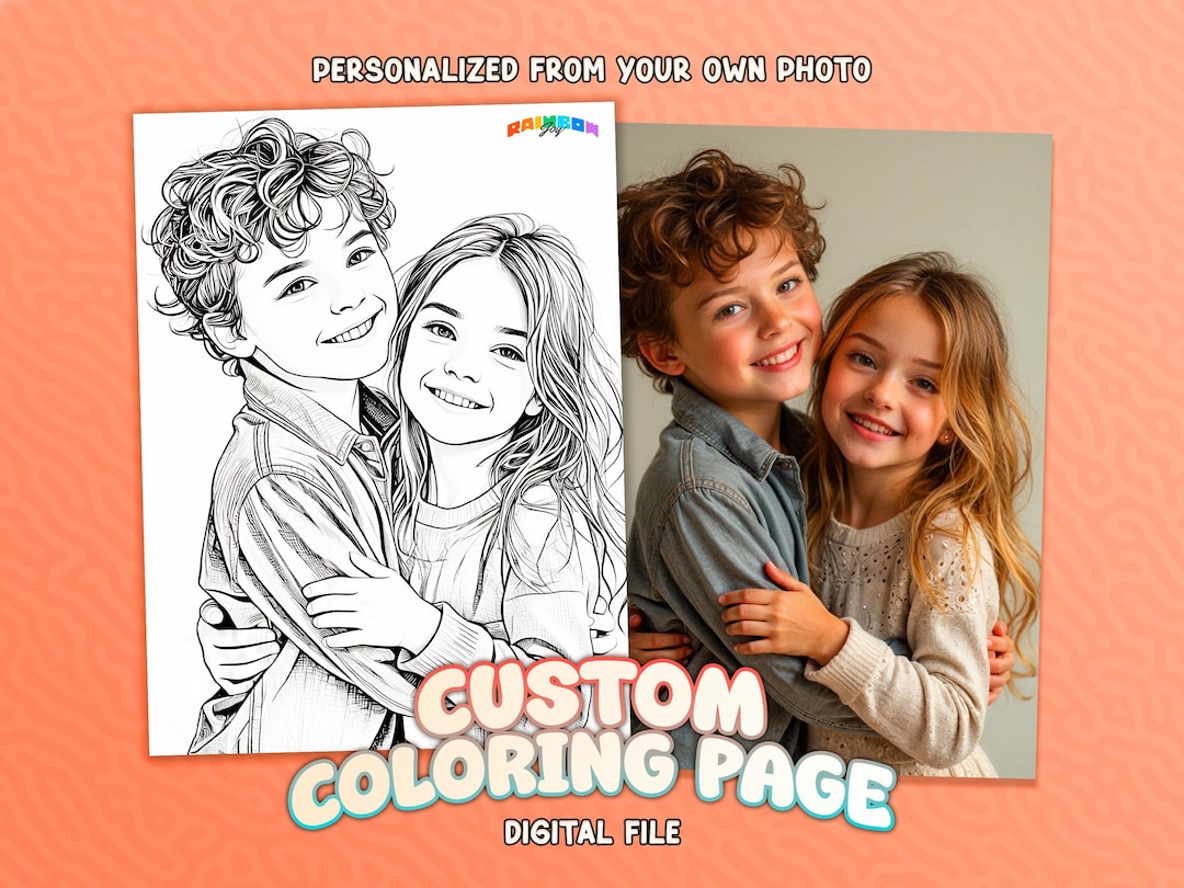 Custom Coloring Pages From Photo, Custom Sketch Coloring Page, Custom ...