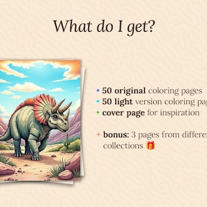 50 Amazing Dinosaurs: Coloring Book, Prehistory Coloring Pages, Fantasy ...