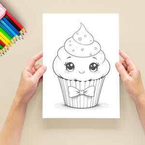 30 Valentines Cupcakes: Coloring Book, Cute Kawaii Cupcake Pages ...