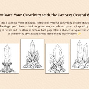 50 Fantasy Crystals: Coloring Book, Magical Stones, Minerals Coloring ...