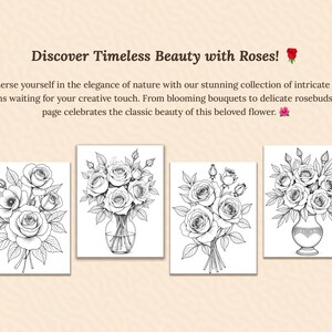 90 Roses Flowers: Coloring Book, Beautiful Rose Coloring Pages ...