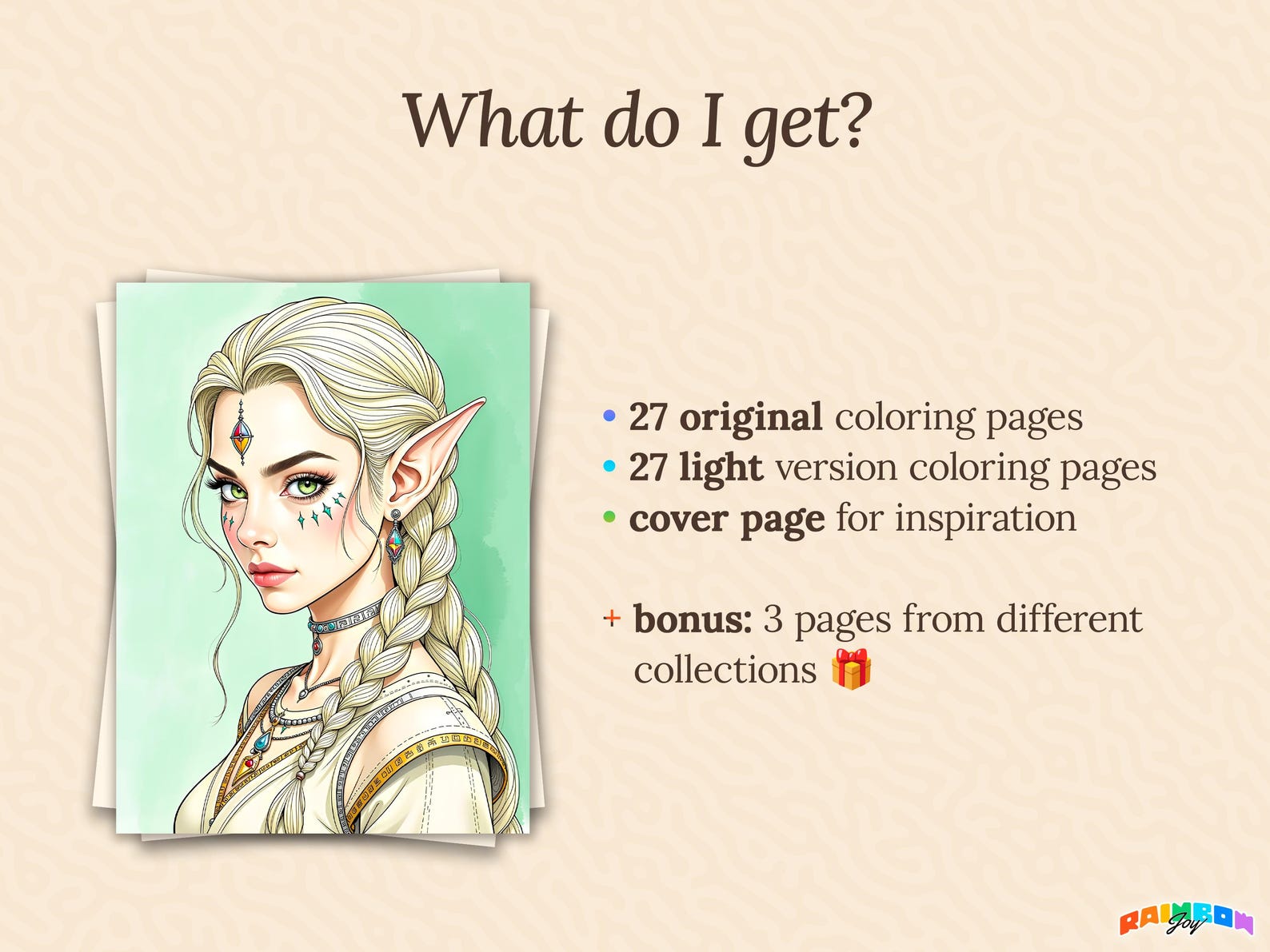27 Fantasy Elves: Coloring Book, Magical Elf Characters for Adults and ...