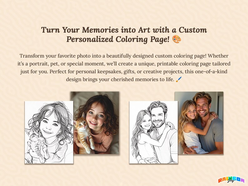 Custom Coloring Pages From Photo, Custom Sketch Coloring Page, Custom ...