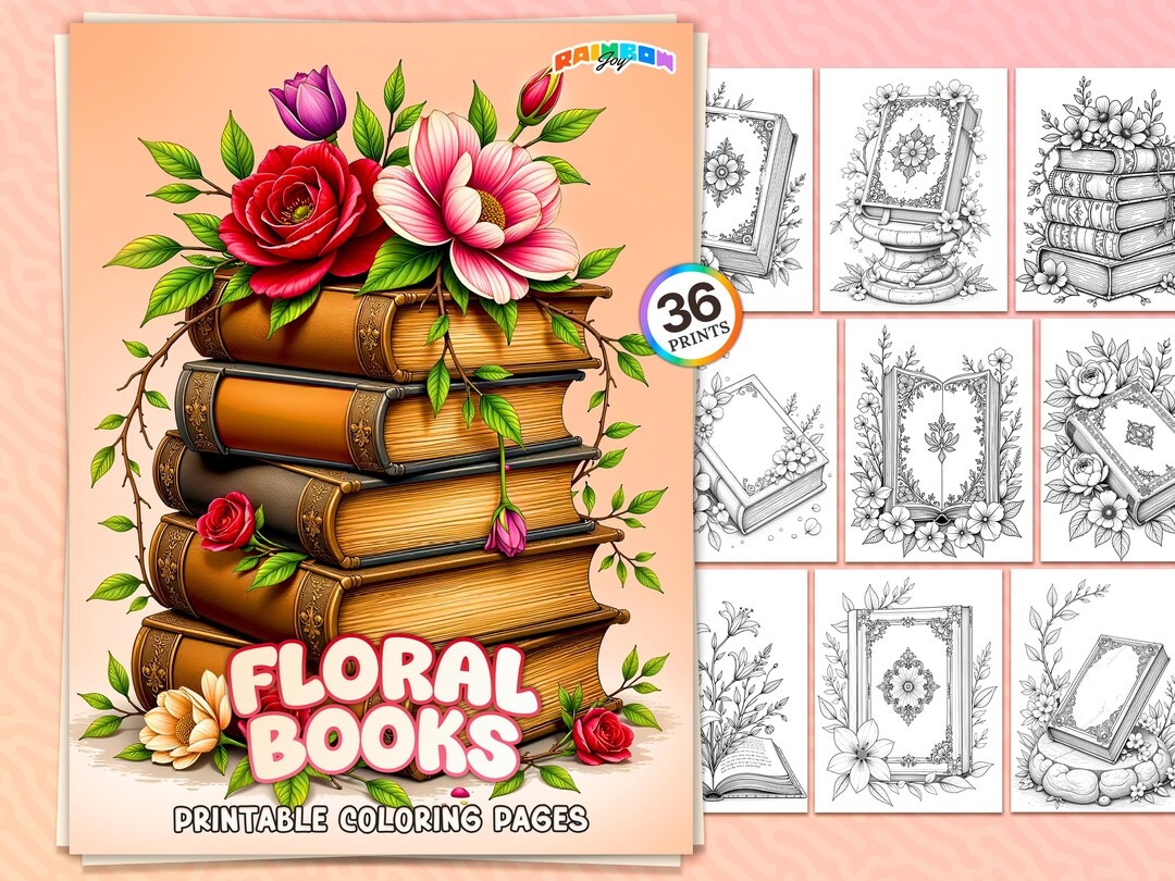 36 Floral Books: Coloring Book Beautiful Flower Book Colouring Pages ...