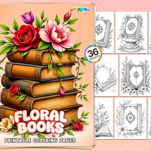 36 Floral Books: Coloring Book Beautiful Flower Book Colouring Pages ...