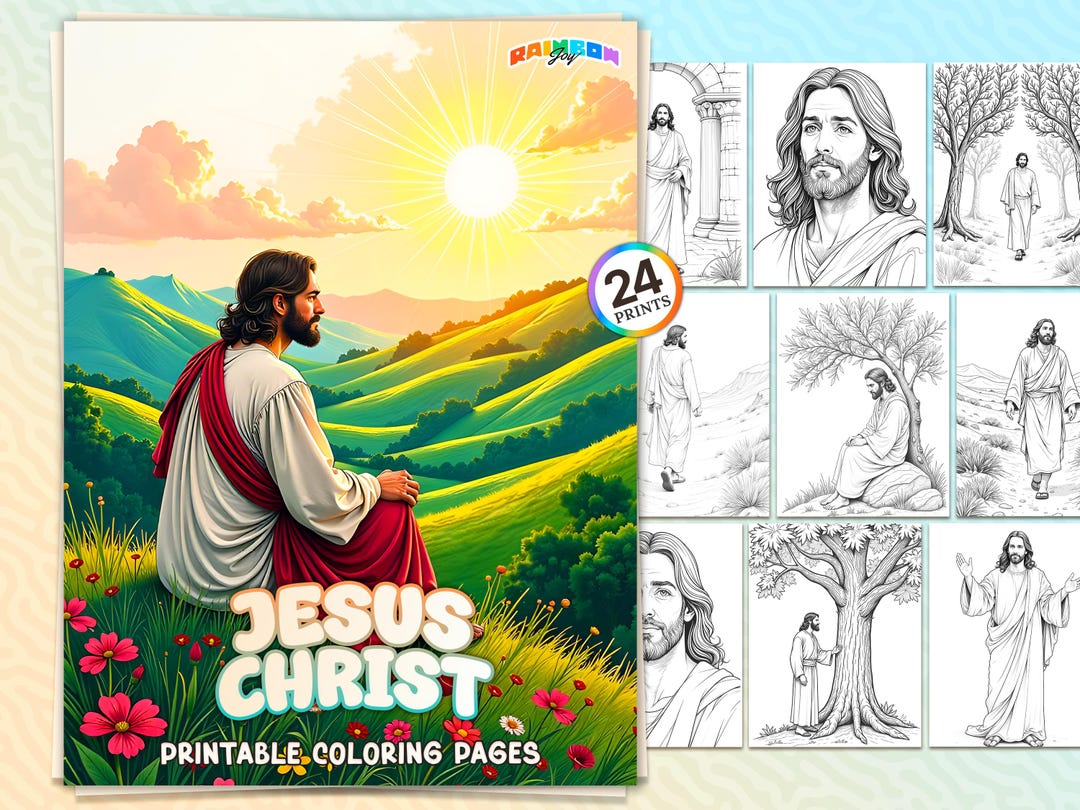 24 Jesus Christ: Coloring Book Inspirational Christian Pages for ...